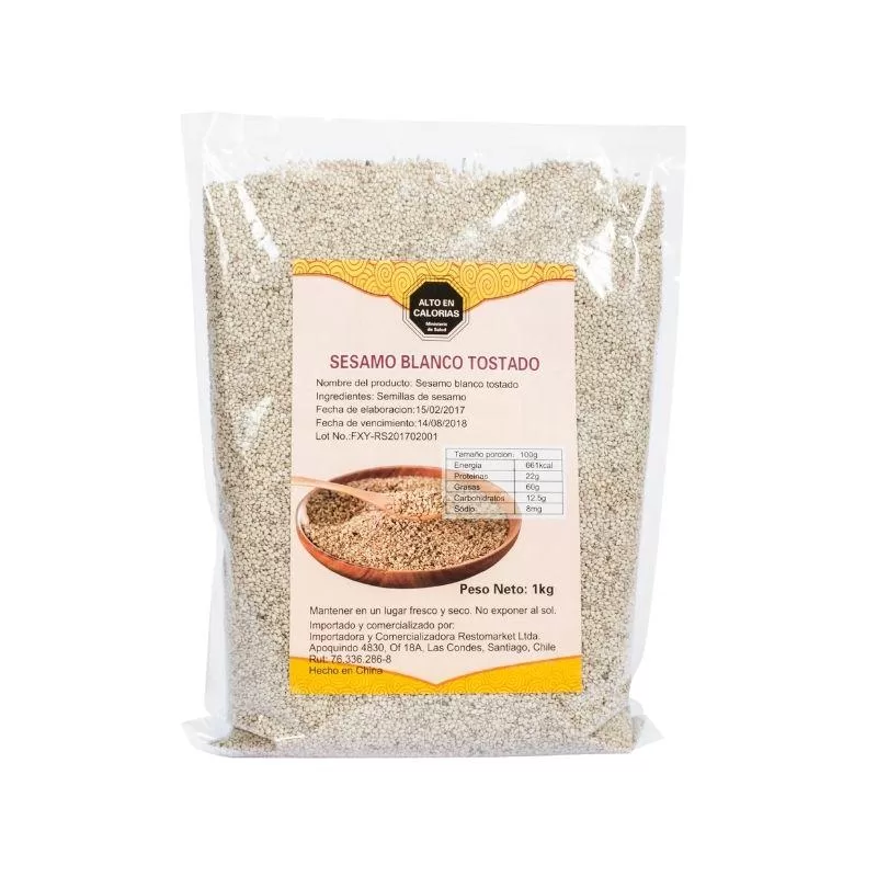 SESAMO BLANCO TOSTADO HOD FOODS BOLSA 1KG - Hod Foods